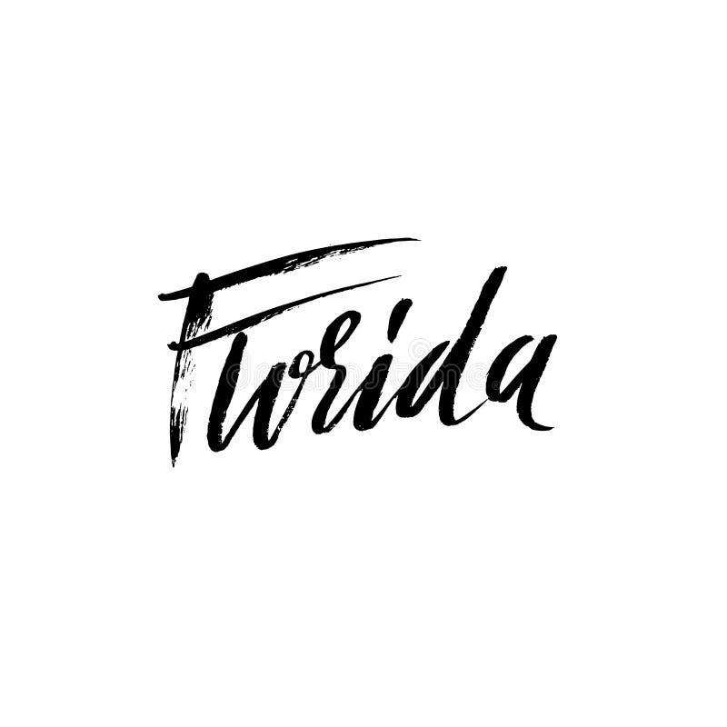 Florida Lettering. Retro Typography Print. Vintage Text. Stock Vector ...