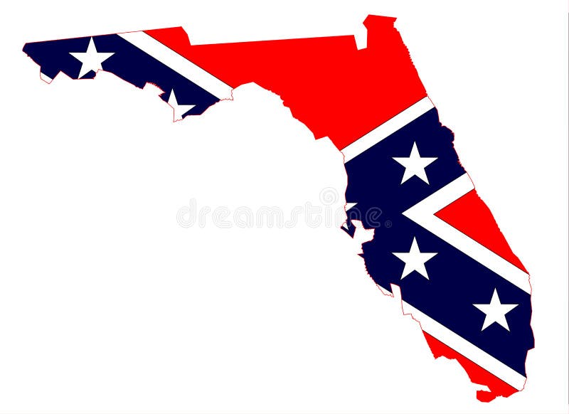 Florida Map and Confederate Flag Stock Vector - Illustration of ...