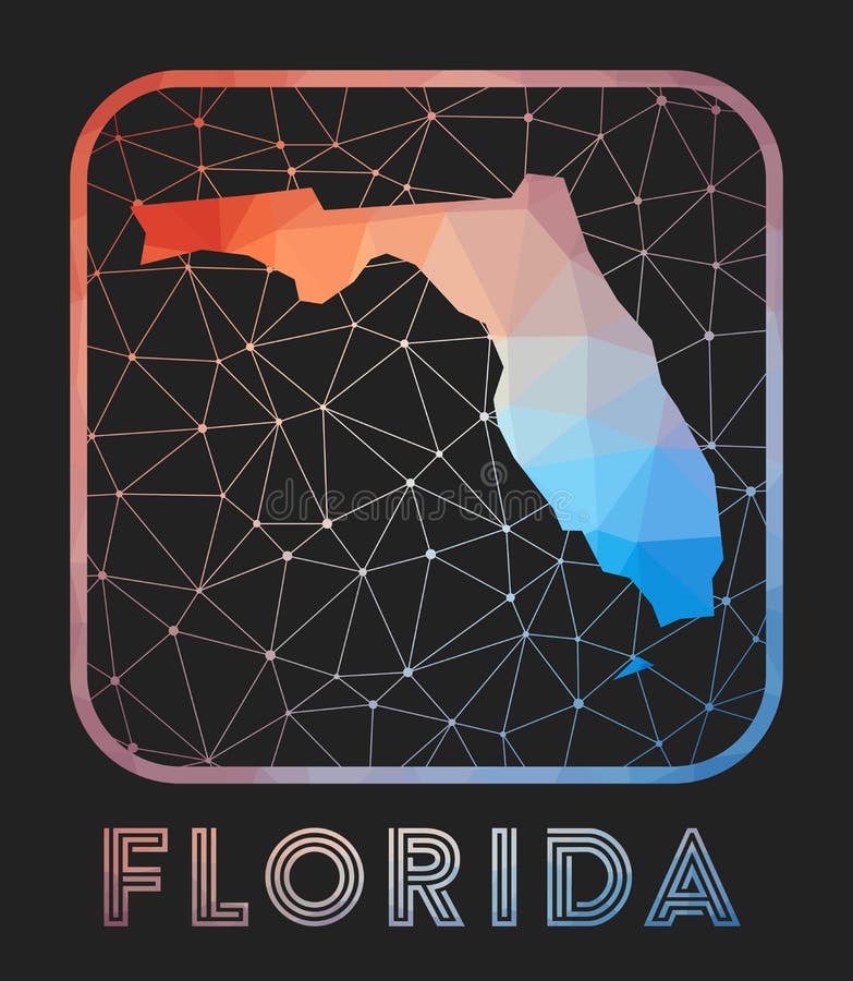 Florida map design. stock vector. Illustration of poly - 180097778