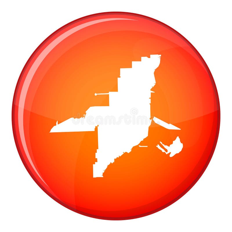 Florida Map Icon Digital Red Stock Vector - Illustration of boundary ...