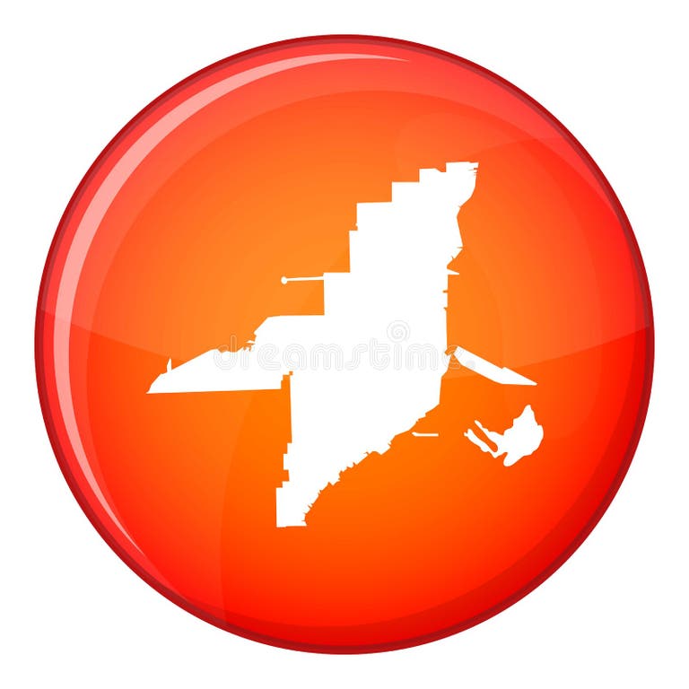 Florida Map Icon, Flat Style Stock Vector - Illustration of cartography ...