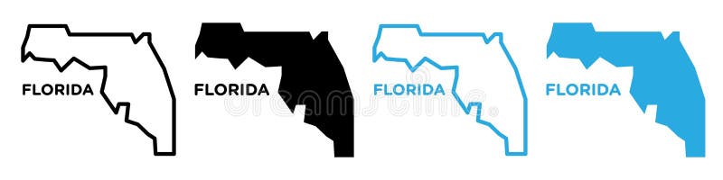 Florida Map Icon Logo Set Vector Stock Vector - Illustration of design ...