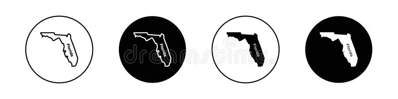 Florida map icon stock vector. Illustration of icon - 307758131
