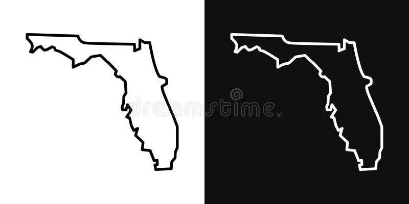 White Simple Map Florida Stock Illustrations – 399 White Simple Map ...