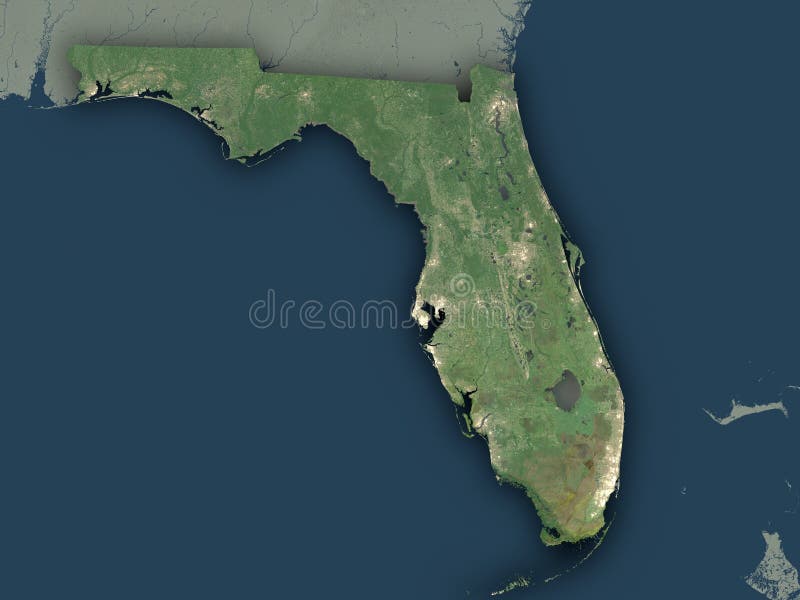 Florida on a Map with State Borders and Cities Stock Illustration ...