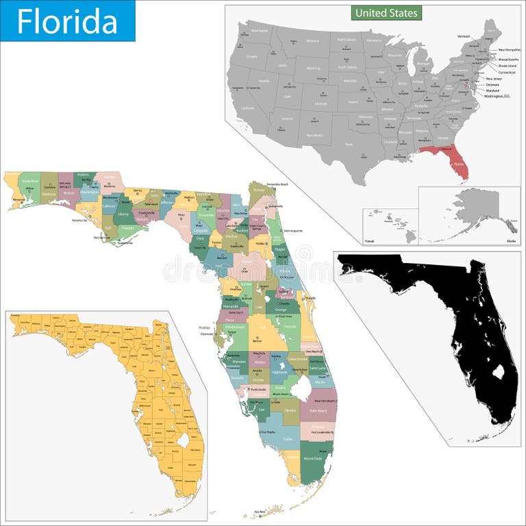 Florida County Map Stock Illustrations – 1,580 Florida County Map Stock ...