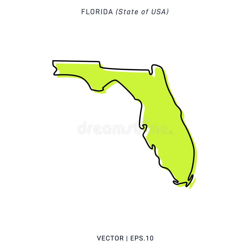 Florida Map Vector Design Template. Stock Vector - Illustration of ...