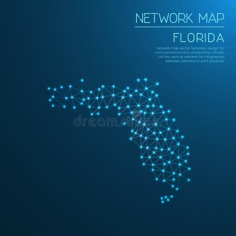 Florida network map. stock vector. Illustration of graphic - 86550729