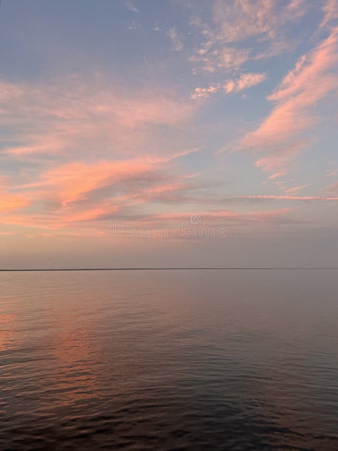 Florida Pink Sunset Over Bay Water Stock Photo - Image of choc, sunrise ...