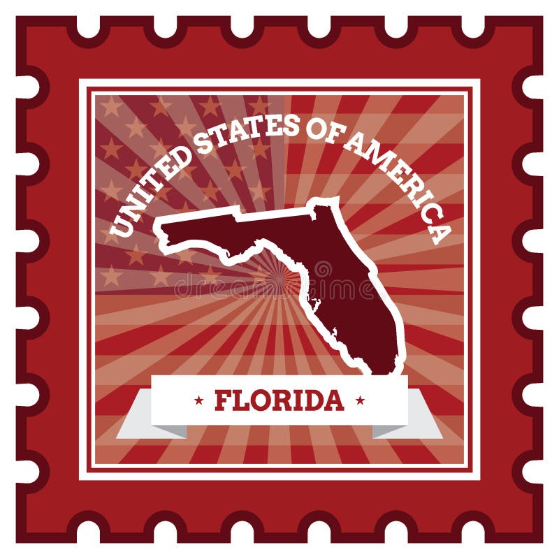Florida Postage Stamp. Vector Illustration Decorative Design Stock ...
