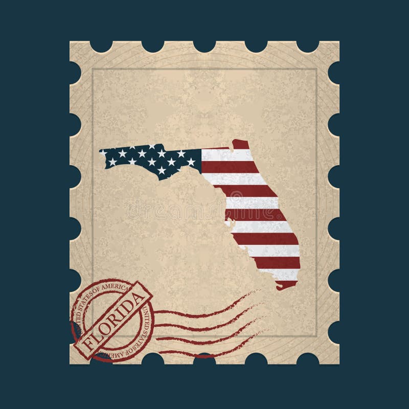 Florida Postage Stamp. Vector Illustration Decorative Design Stock ...