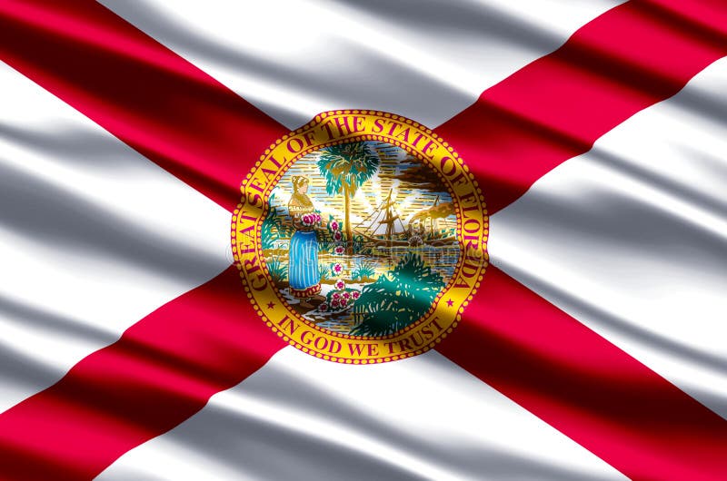 Florida Realistic Flag Illustration. Stock Illustration - Illustration ...