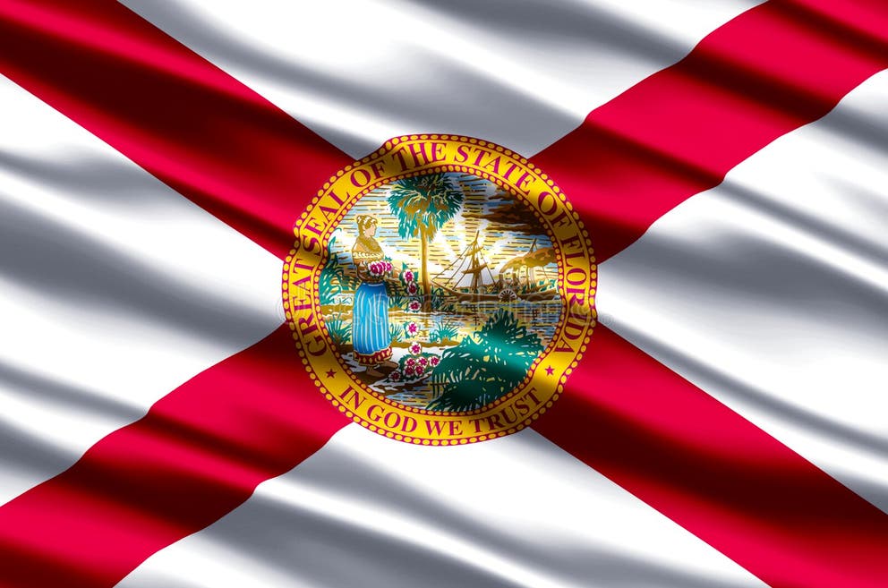 Florida Realistic Flag Illustration. Stock Illustration - Illustration ...