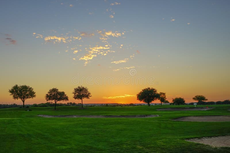Florida resort sunset stock image. Image of dream, pond - 69381377