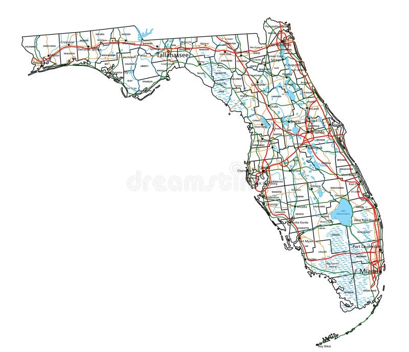 Road Map Florida Stock Illustrations – 1,770 Road Map Florida Stock ...