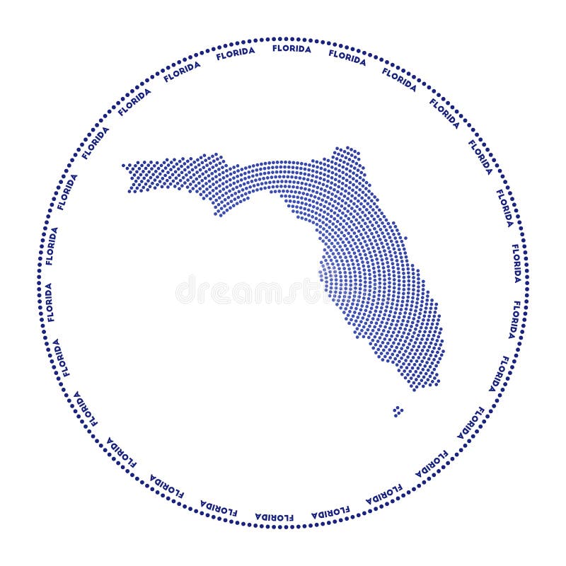 Florida round logo. stock vector. Illustration of modern - 268056797
