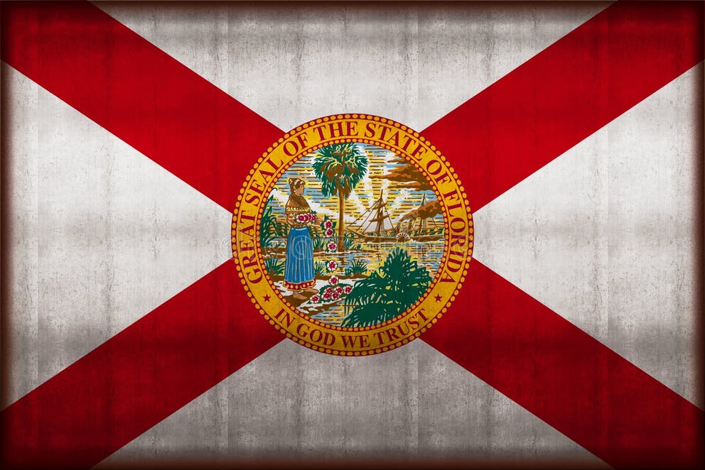 Florida Rusty Flag Illustration Stock Illustration - Illustration of ...