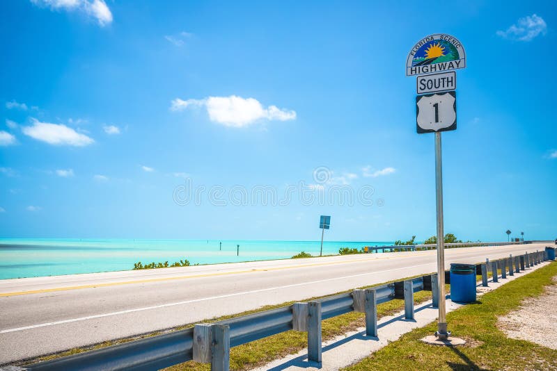 Florida Scenic Highway 1 on Florida Keys Scenic Drive Stock Photo ...