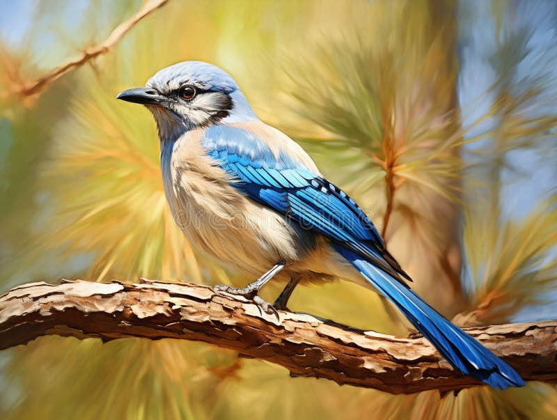 Florida Scrub Jay Staring Made with Generative AI Illustration Stock ...