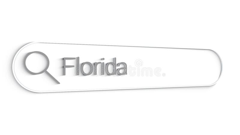 Florida Search Bar Close Up Single Line Typing Text Box Layout Web ...