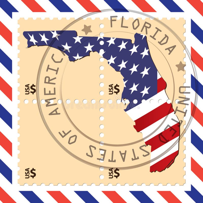 Florida Postage Stamp Stock Illustrations – 63 Florida Postage Stamp ...