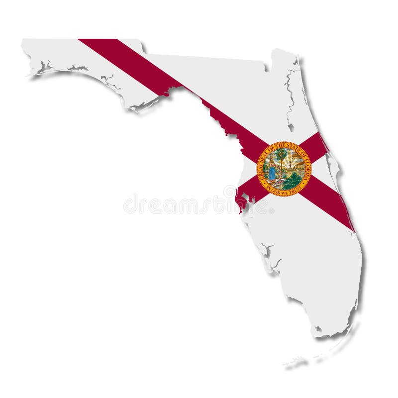 Florida State Flag Map with Clipping Path Stock Illustration ...