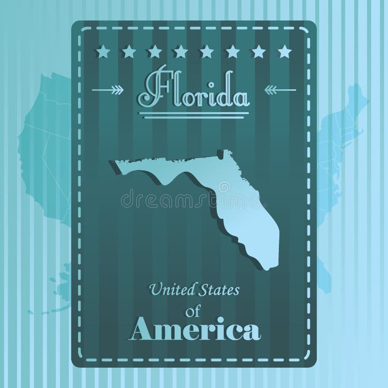 Florida State Map Label. Vector Illustration Decorative Design Stock ...