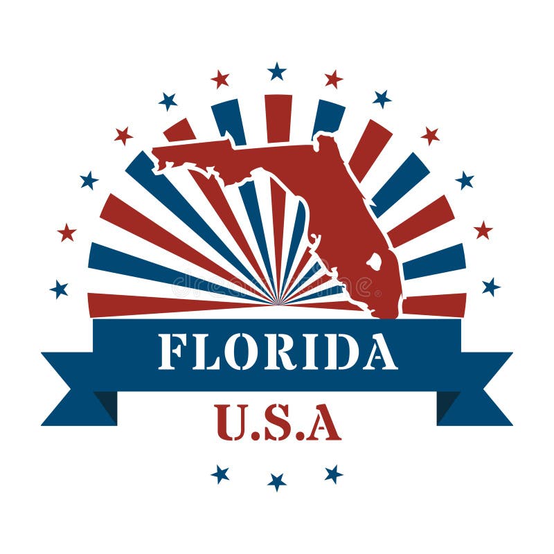 Florida State Map Label. Vector Illustration Decorative Design Stock ...