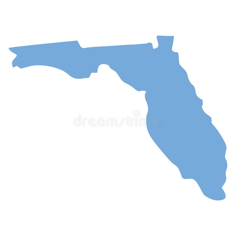 Florida State map stock vector. Illustration of blue - 107843188