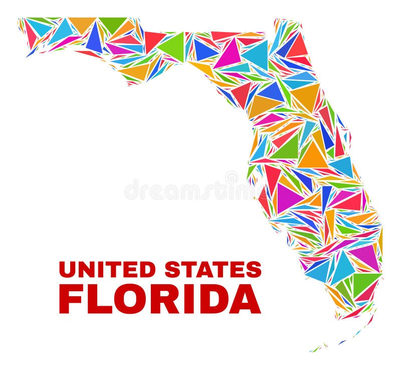 Florida State Map - Mosaic of Color Triangles Stock Vector ...