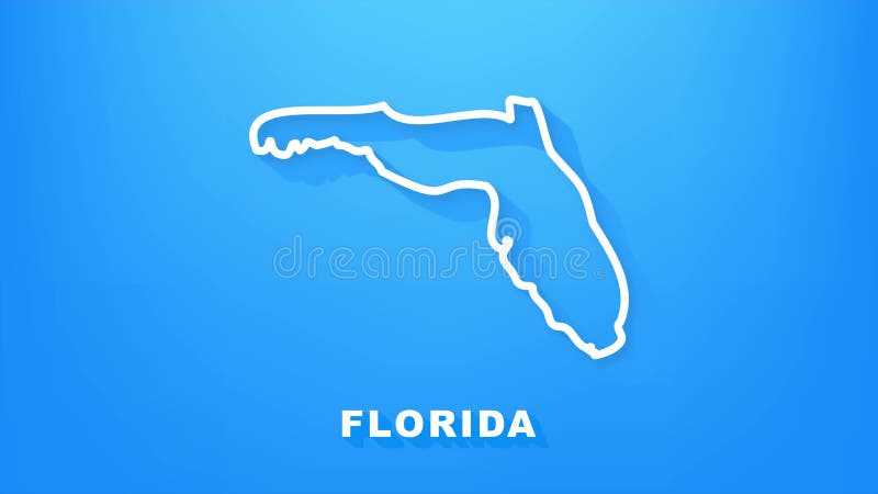 Florida State Map Outline with Flag Animation on Green Screen Stock ...