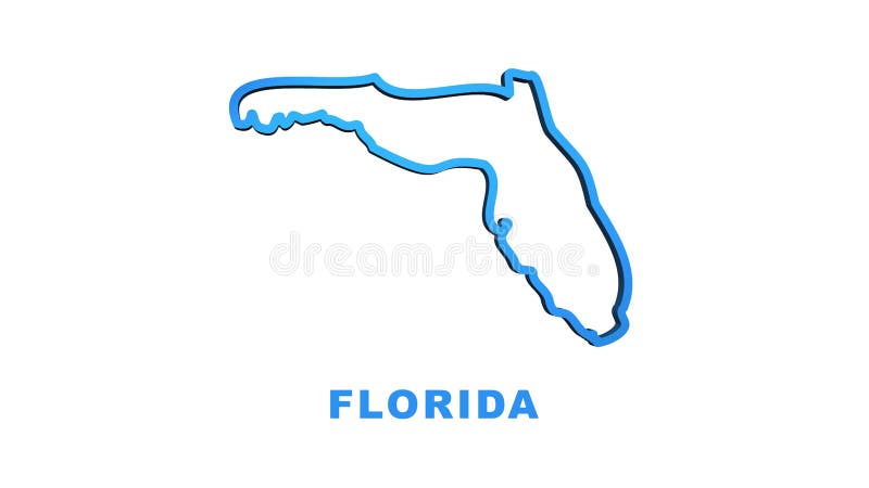 Florida State Map Outline with Flag Animation on Green Screen Stock ...
