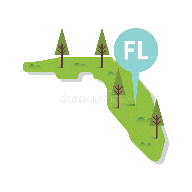 Florida State Map. Vector Illustration Decorative Design Stock Vector ...