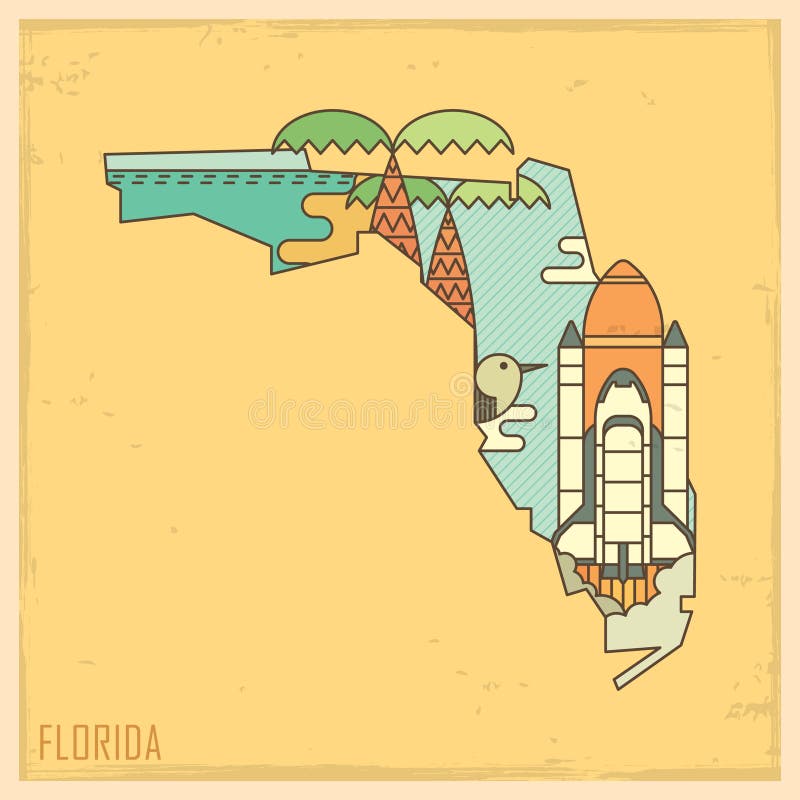 Florida State Map. Vector Illustration Decorative Design Stock Vector ...