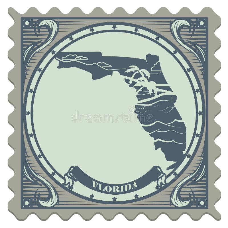 Florida State Postage Stamp. Vector Illustration Decorative Design ...