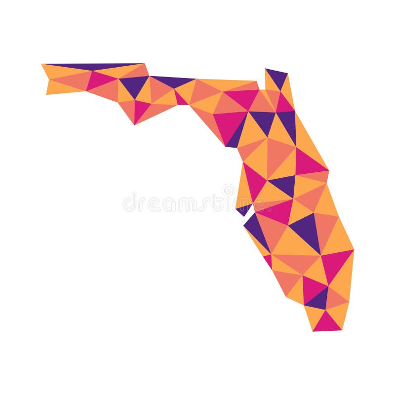 Florida State Simple Polygon Map Stock Vector - Illustration of border ...