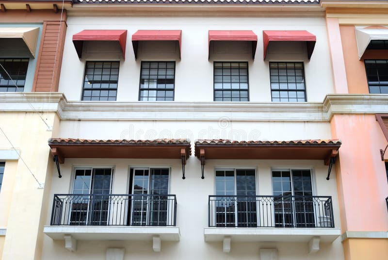 Florida Style Apartment Building Stock Image - Image of city, balcony ...