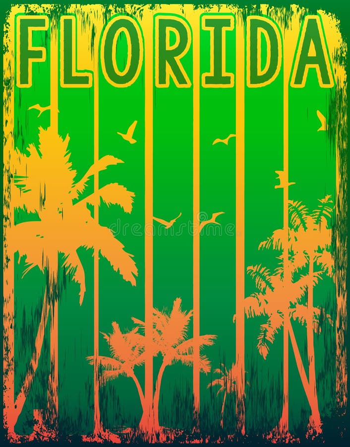 Florida Summer Tee Graphic Design Stock Vector - Illustration of shirt ...