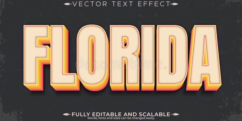 Florida Text Effect, Editable Summer and Vintage Text Style Stock ...