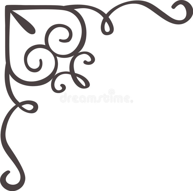 Florido Decorativo a Mano Crea Un Elegante Elemento De Esquina Con ... Florido Decorativo a Mano Crea Un Elegante Elemento De Esquina Con ...