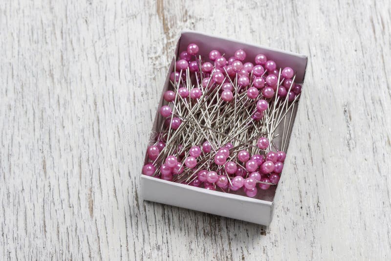 Florist Accesories. Box of Sewing Pins Stock Photo - Image of housework ...