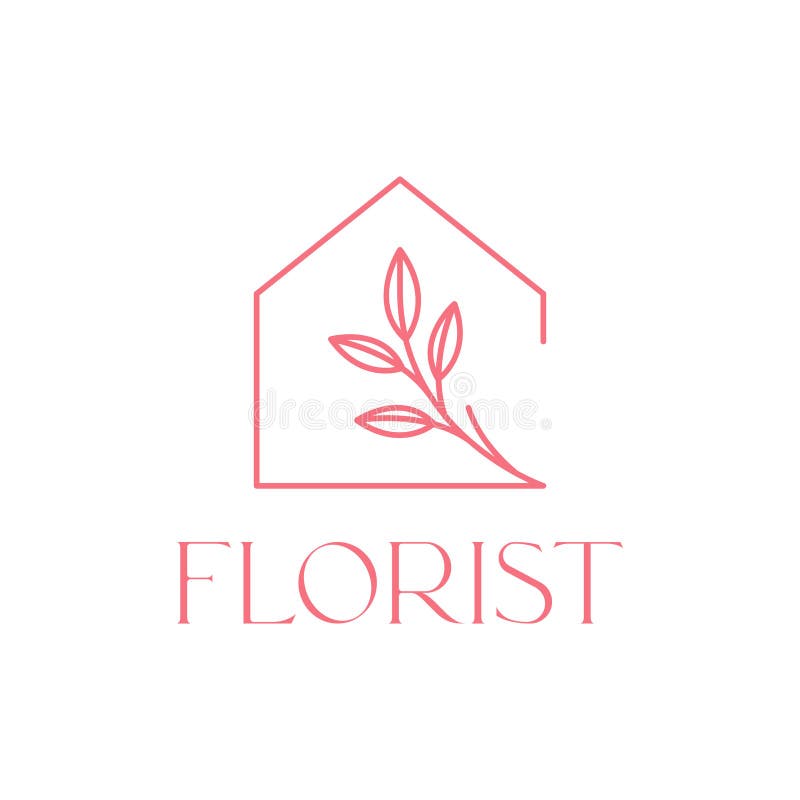 Florist House Line Minimalist Logo Design Vector Stock Vector ...