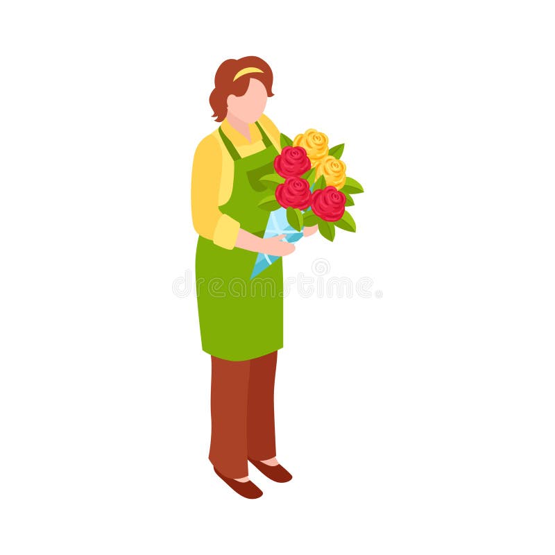 Florist Isometric Illustration Stock Vector - Illustration of sale, floristry: 276654087