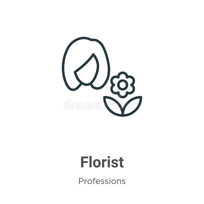 Florist Outline Vector Icon. Thin Line Black Florist Icon, Flat Vector ...
