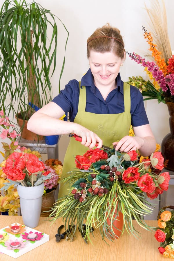 Job of florist stock photo. Image of bunch, vendor, work - 88132134
