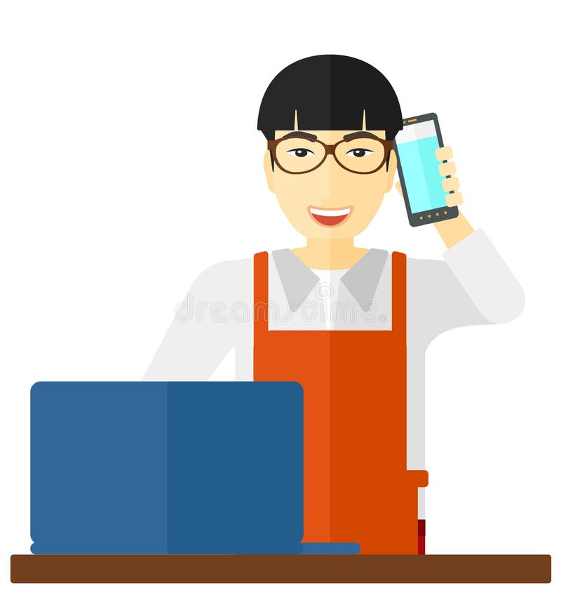 Florist taking order. stock vector. Illustration of order - 67967069