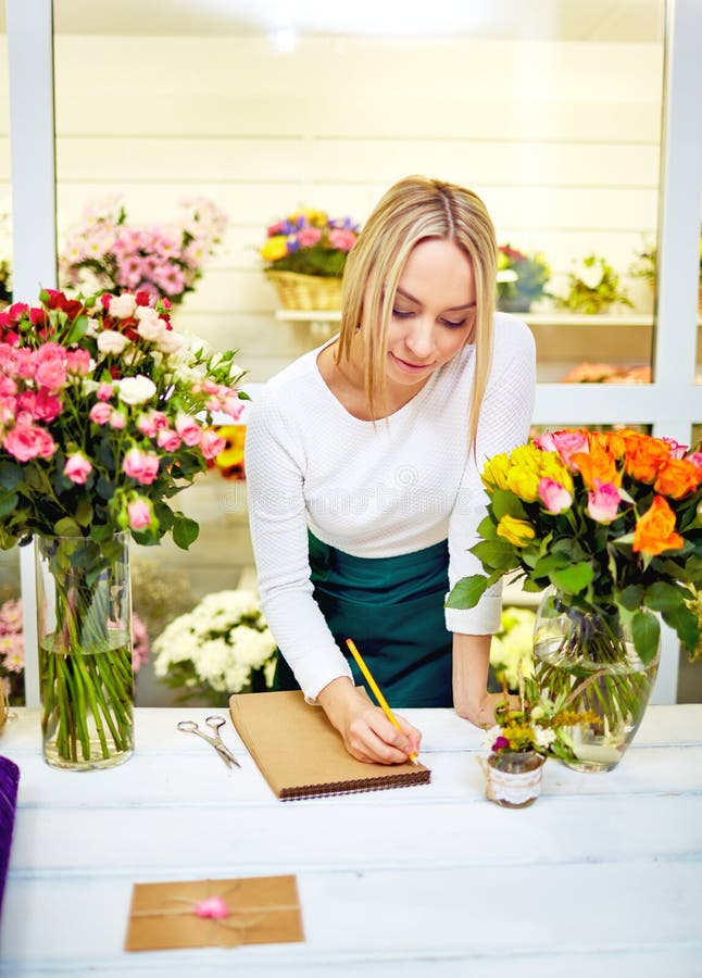 Florist at work stock photo. Image of beautiful, people - 67943036