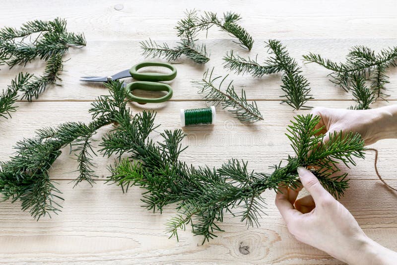 Florist at Work: How To Make Fir Garland Using Jute String and Wire ...
