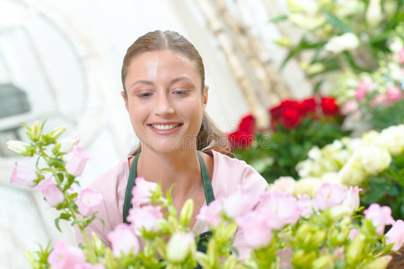 Florist Working with Flowers Stock Image - Image of roses, multi: 196684239