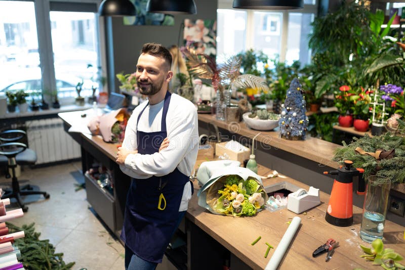 Florist Workplace Surrounded Bouquets Fresh Flowers Stock Photos - Free ...